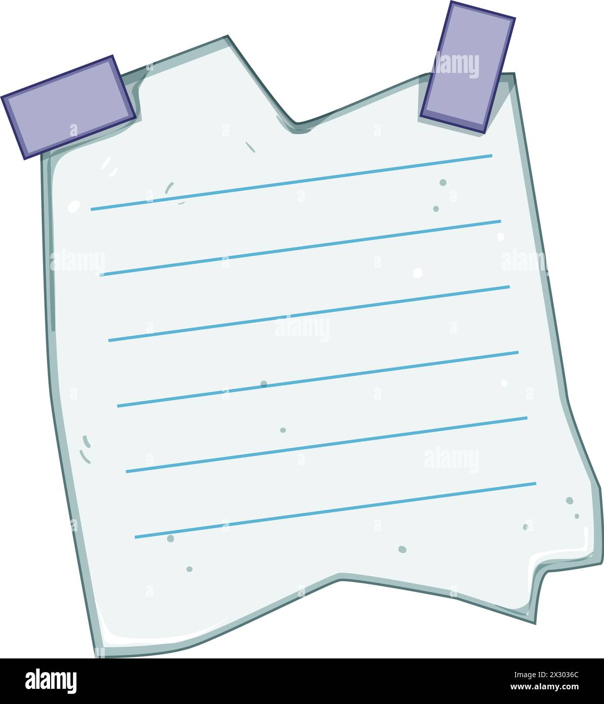 do pinned torn paper notes cartoon vector illustration Stock Vector ...