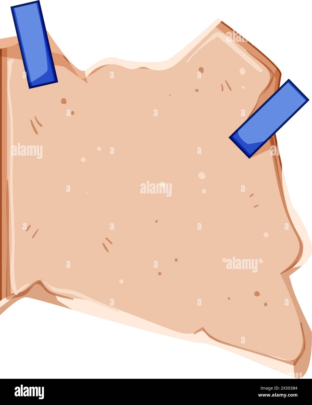 message pinned torn paper notes cartoon vector illustration Stock ...