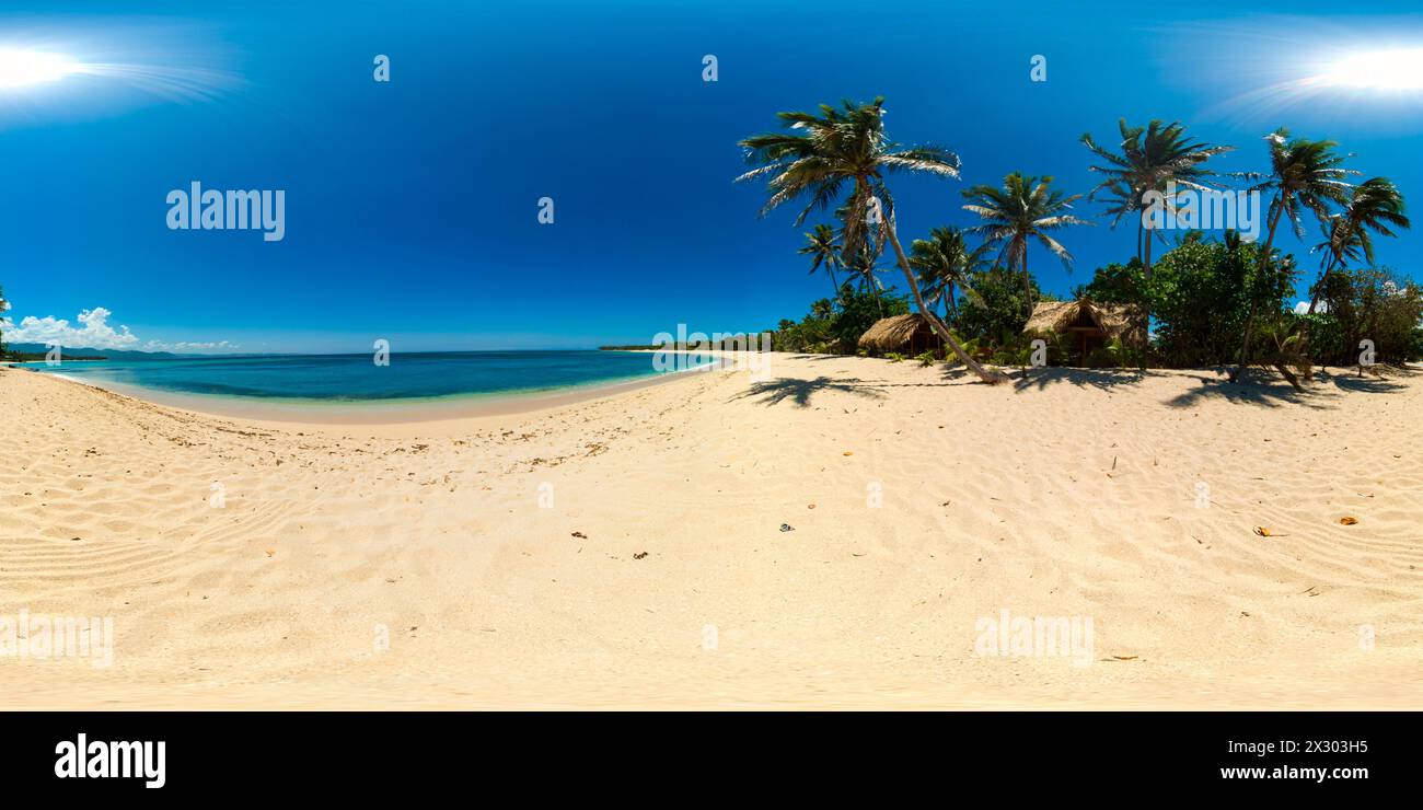 Tropical beach with palm trees. Saud Beach, Pagudpud. Philippines. VR ...