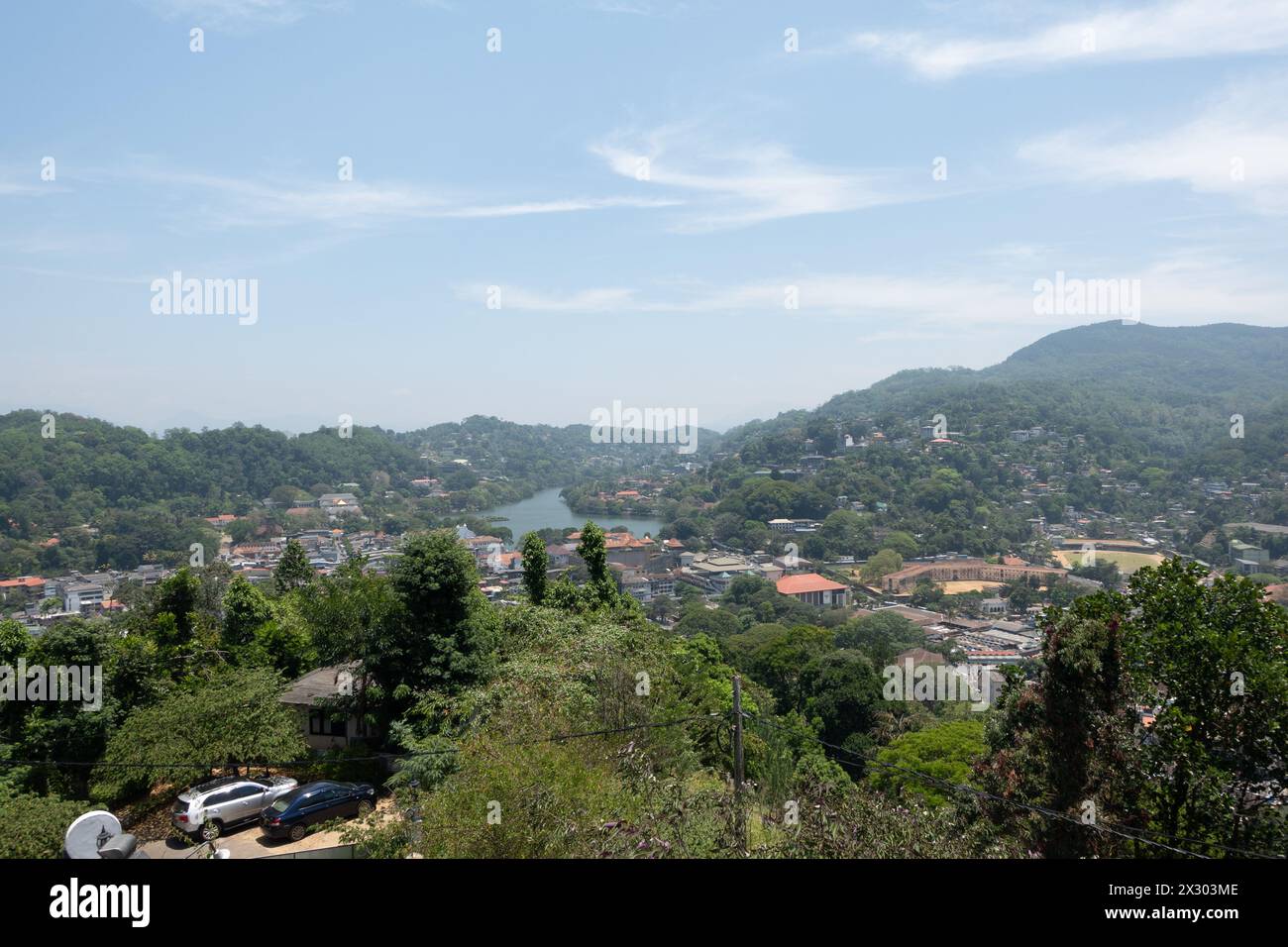 Aerial panorama view of Kandy, Sri Lanka from Arthur's Seat Viewpoint ...