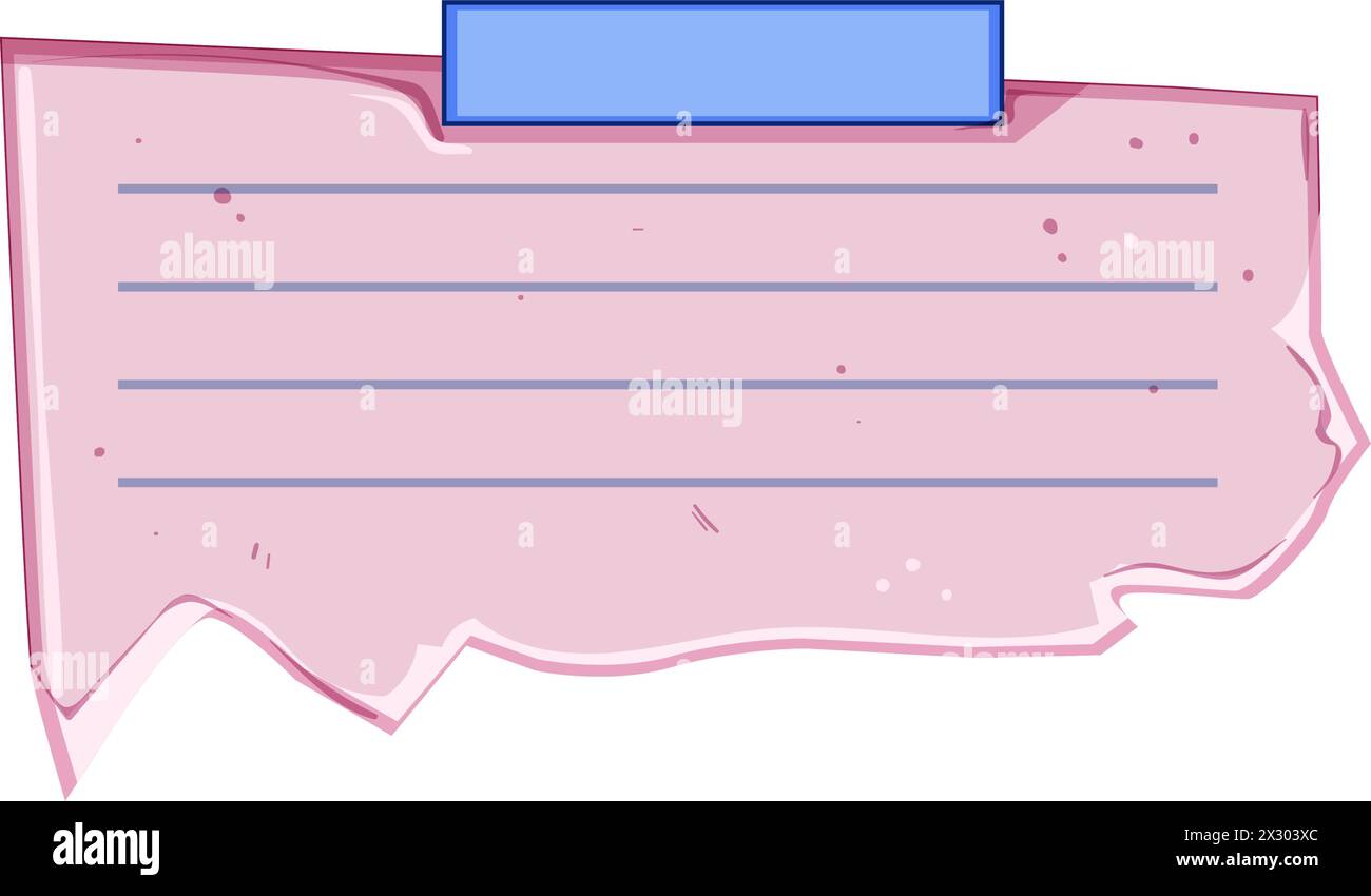 important pinned torn paper notes cartoon vector illustration Stock ...