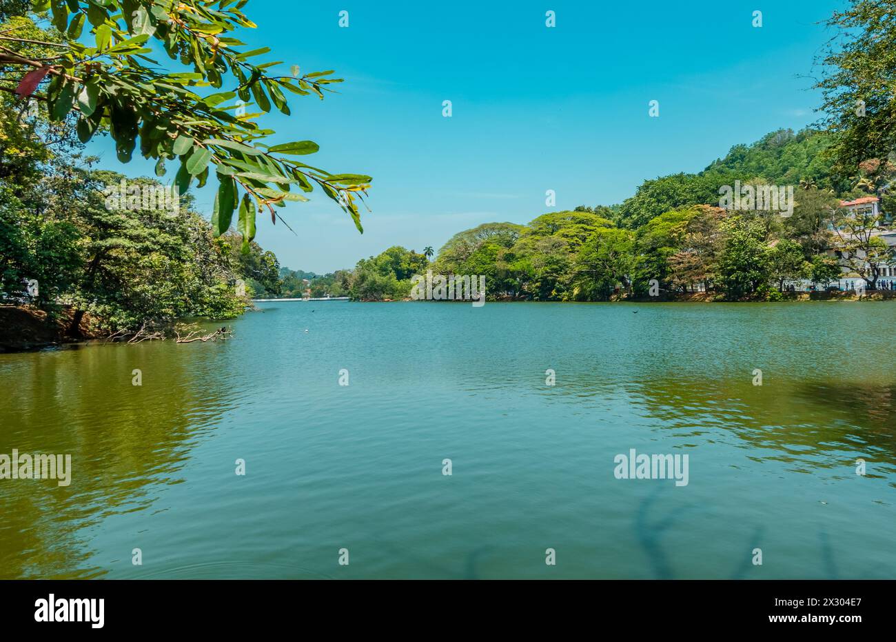 Panorama daylight view of Kandy Lake in central Kandy, Sri Lanka Stock ...