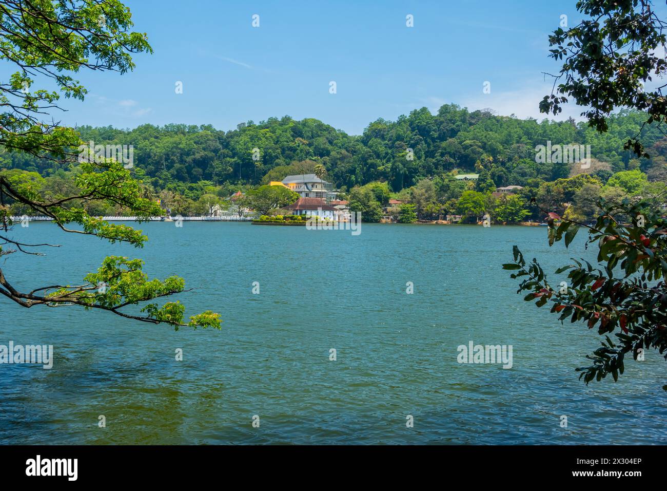 Panorama daylight view of Kandy Lake in central Kandy, Sri Lanka Stock ...