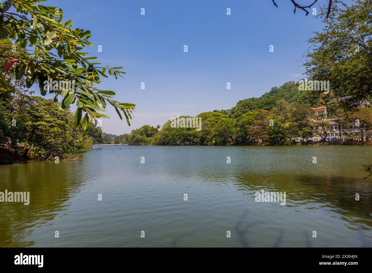 Panorama daylight view of Kandy Lake in central Kandy, Sri Lanka Stock ...