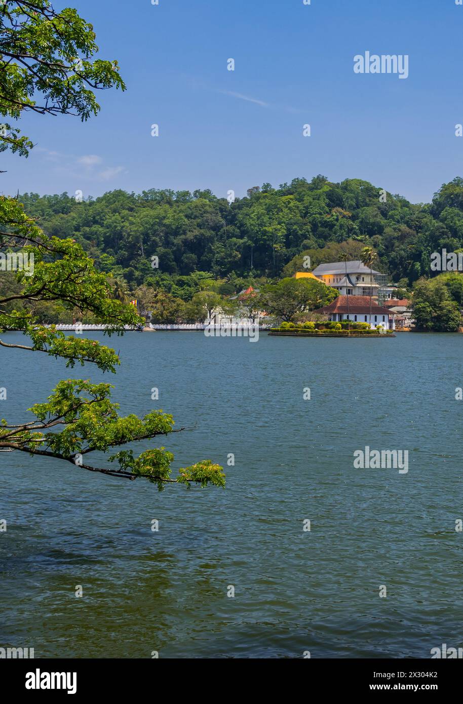 Panorama daylight view of Kandy Lake in central Kandy, Sri Lanka Stock ...