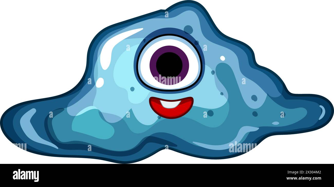 relief slime character cartoon vector illustration Stock Vector Image ...