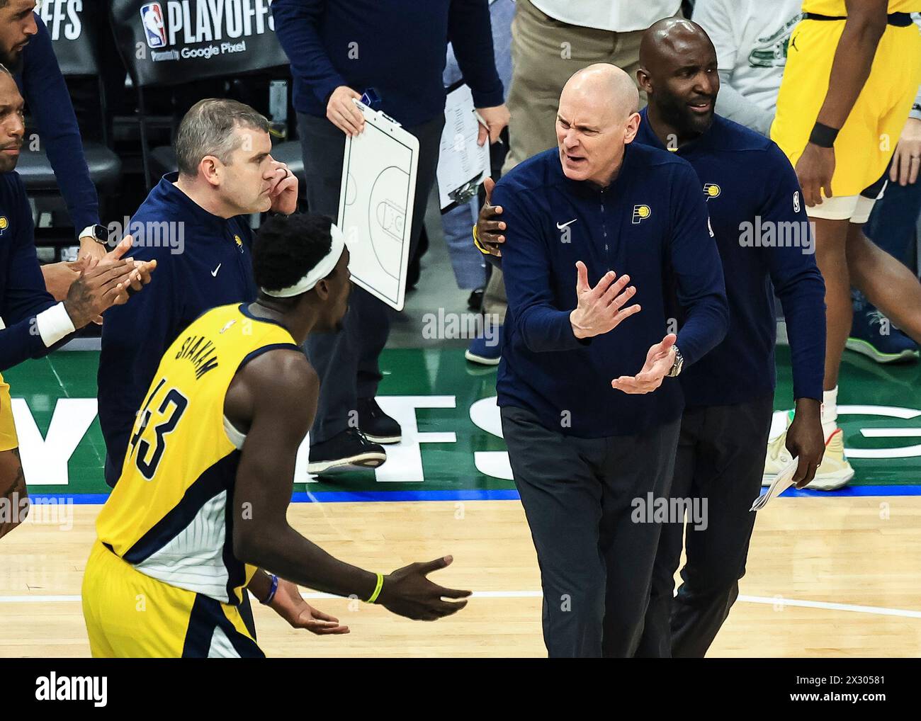 Milwaukee, USA. 23rd Apr, 2024. Indiana Pacers' head coach Rick ...