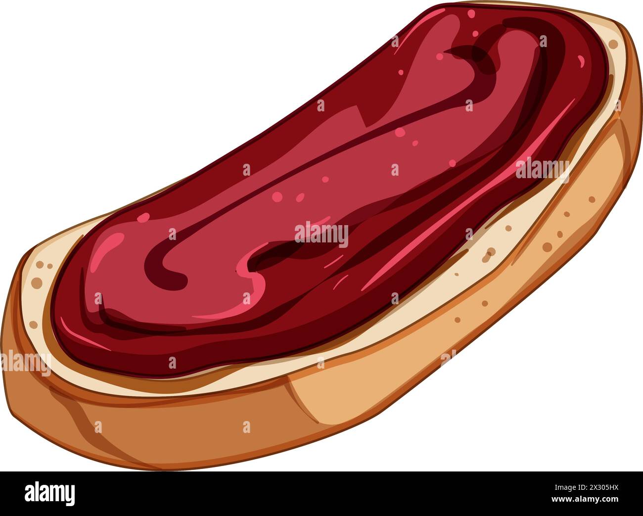 crunchy toast jam cartoon vector illustration Stock Vector Image & Art ...