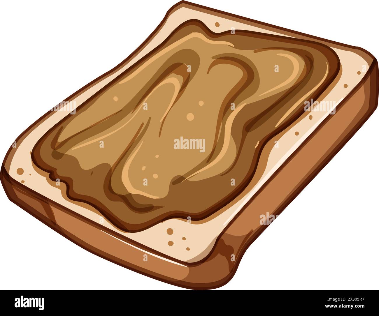 bread toast jam cartoon vector illustration Stock Vector Image & Art ...