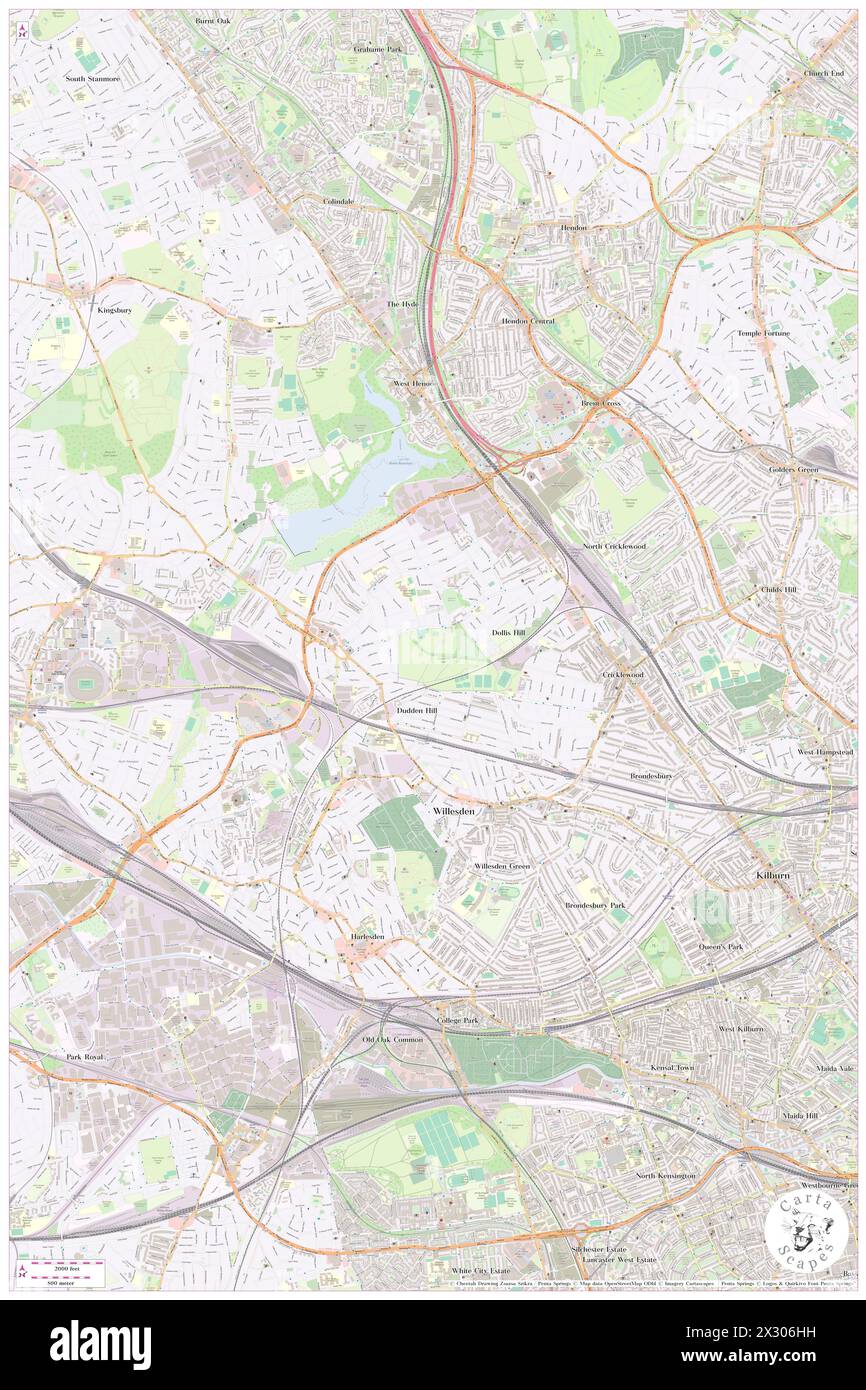 North west london map hi-res stock photography and images - Alamy