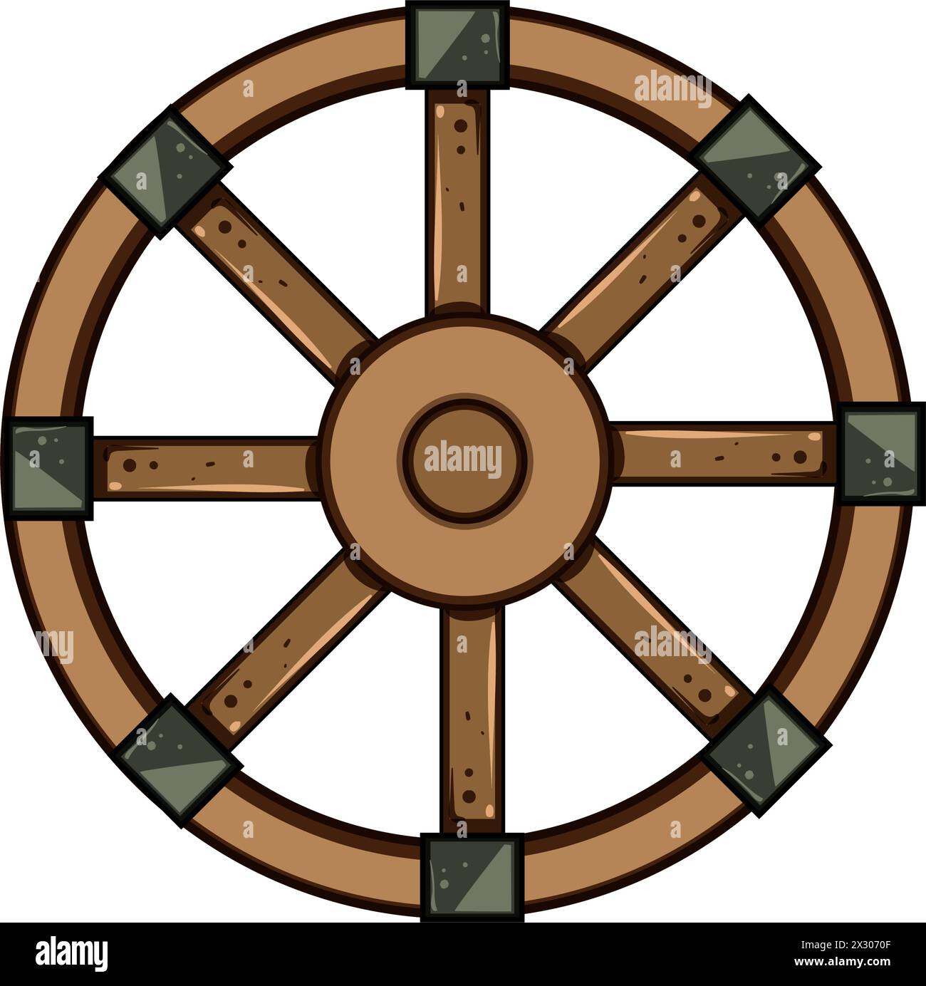 axle wheel ancient cartoon vector illustration Stock Vector Image & Art ...