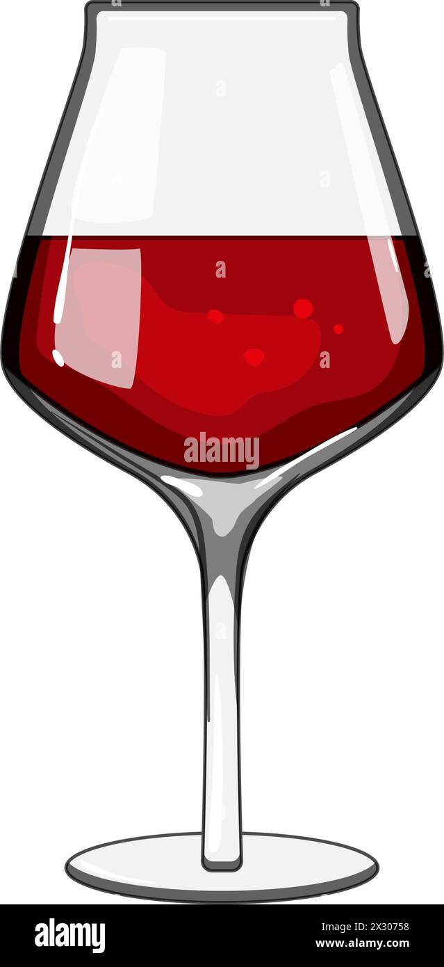 flute wine glass cartoon vector illustration Stock Vector Image & Art ...