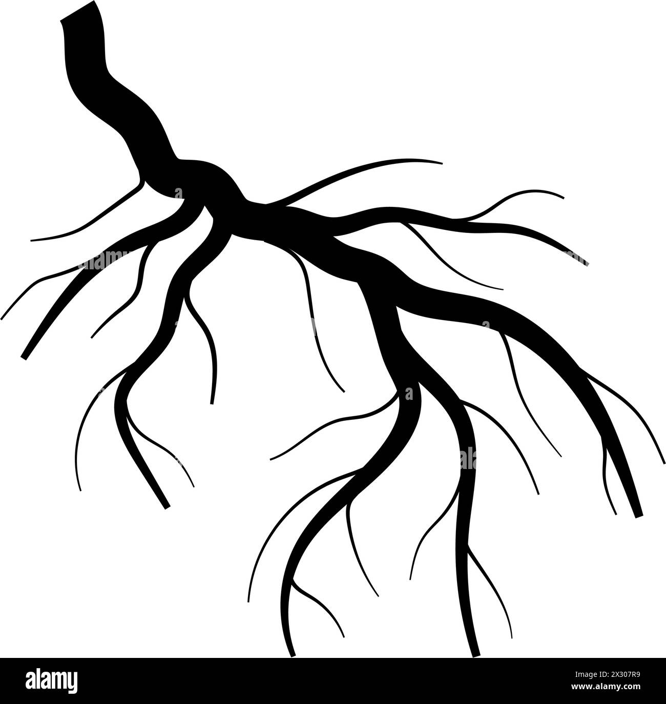 Nutrients Tree Root Cartoon Vector Illustration Stock Vector Image And Art Alamy