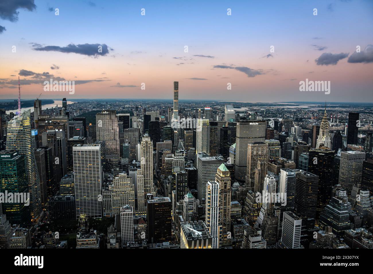 Iconic Skyscrapers of Manhattan seen from the Empire State Building at ...