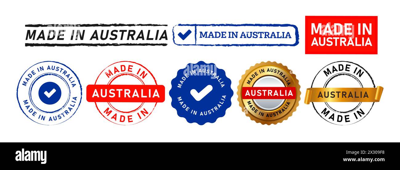 made in australia stamp and seal badge label sticker sign for ...