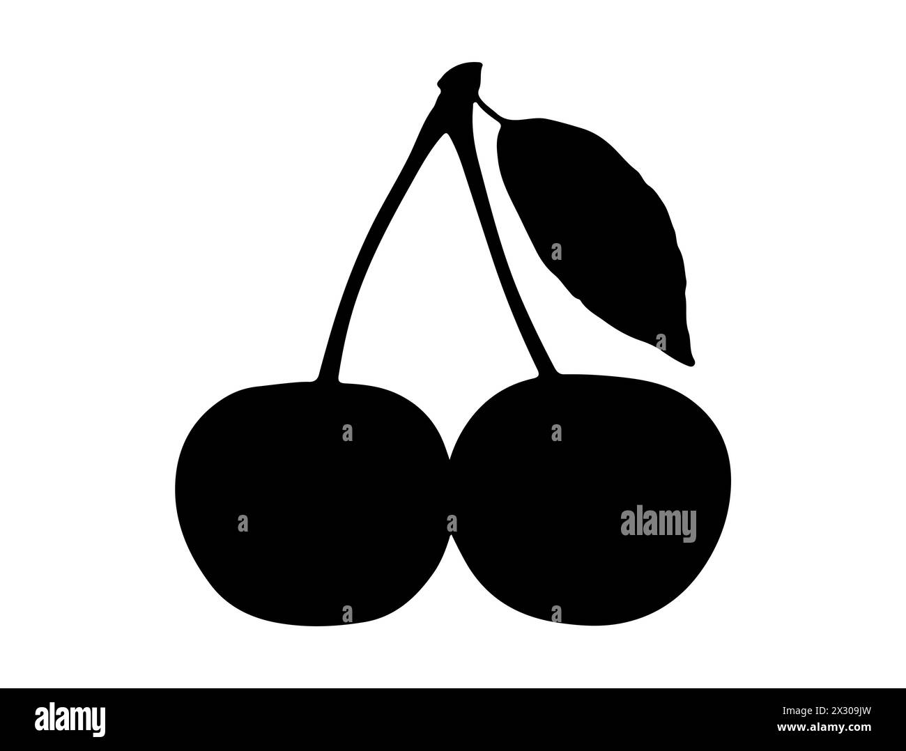 Cherry silhouette vector art Stock Vector Image & Art - Alamy