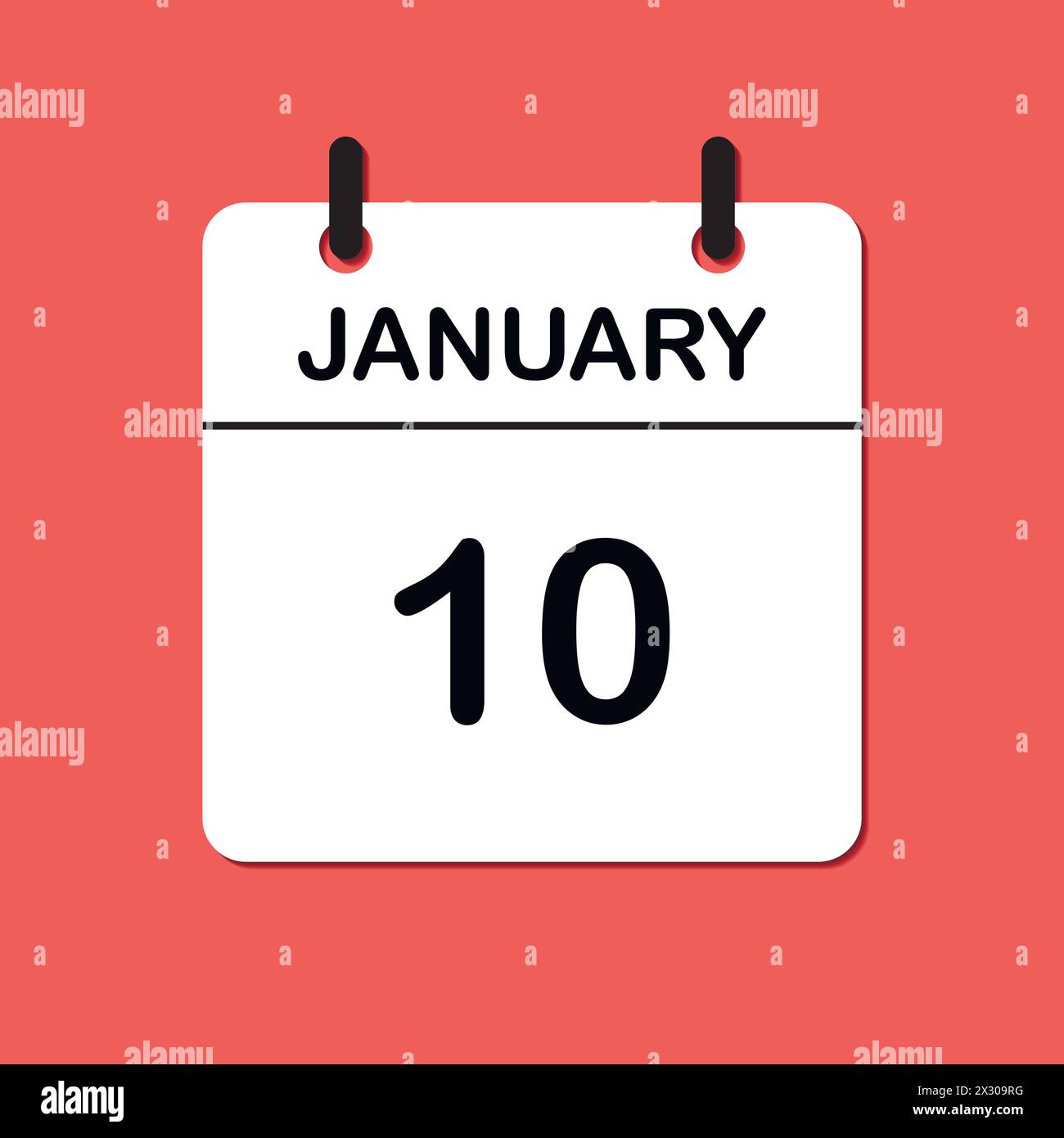 January 10. Daily Calendar icon for design. Simple design for business ...