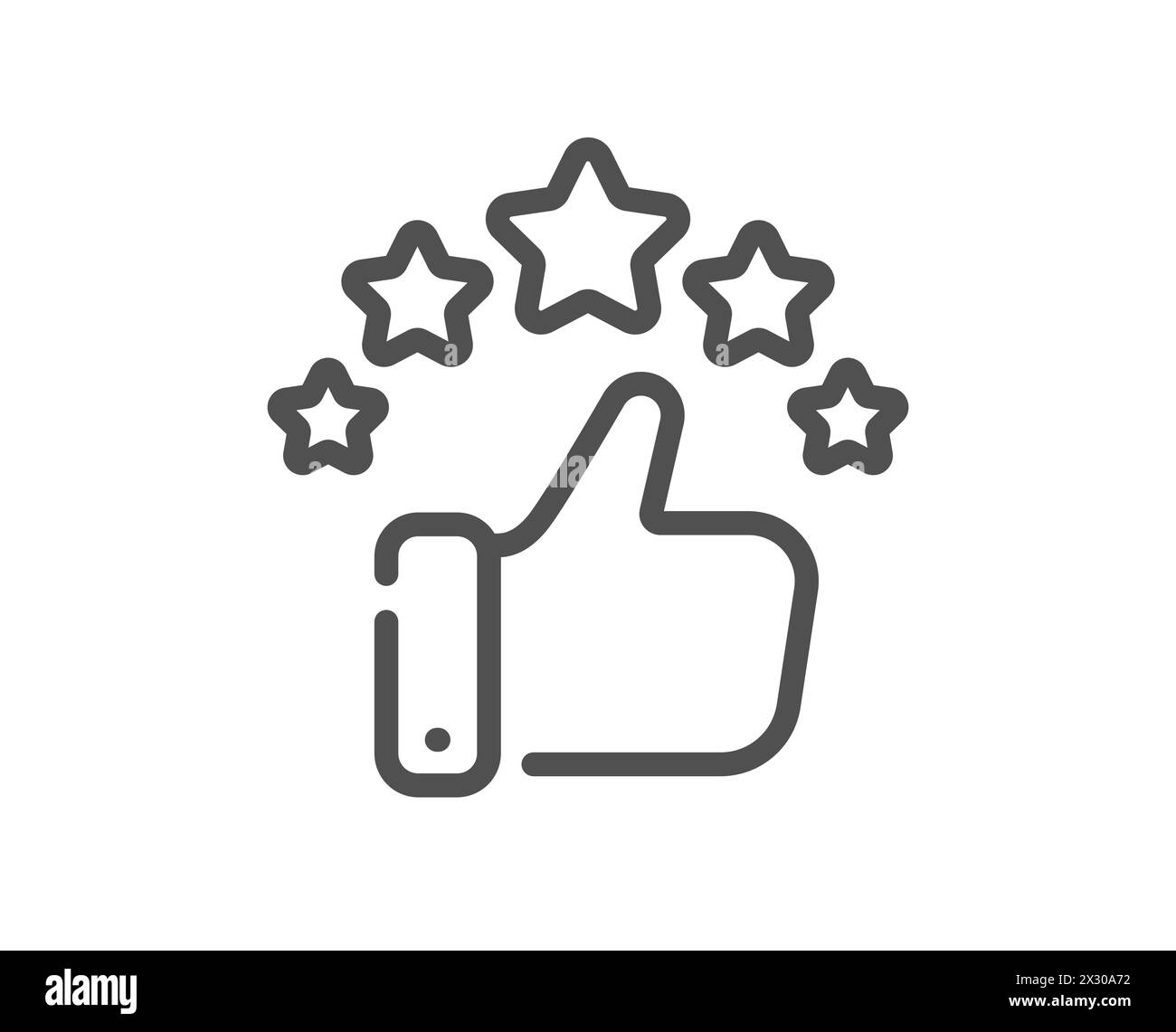 Customer satisfaction icon. Quality review feedback with stars. Rate ...