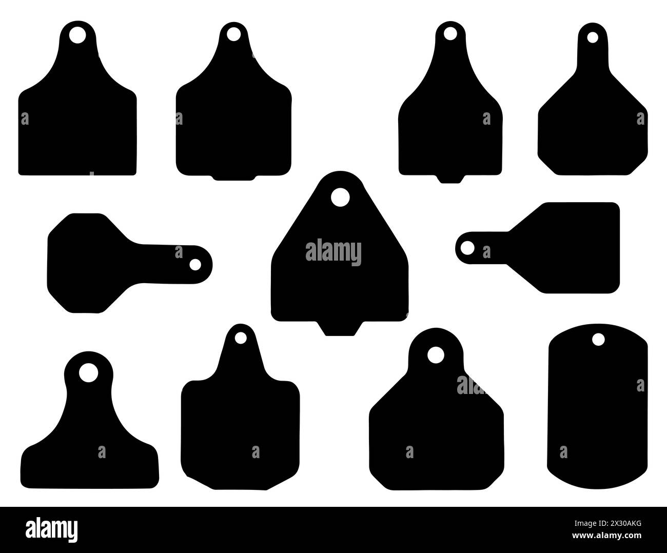 Steer eartags silhouette vector art Stock Vector Image & Art - Alamy