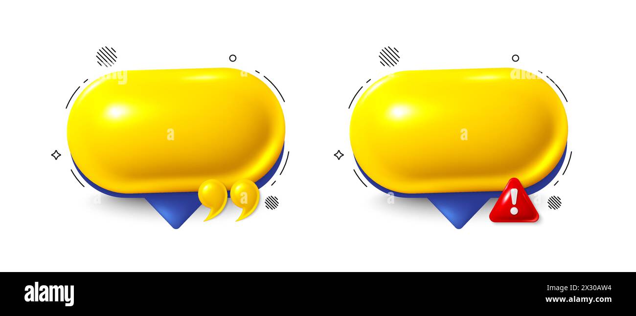 Chat speech bubble set. Yellow chat comment 3d icon. Talk message box ...