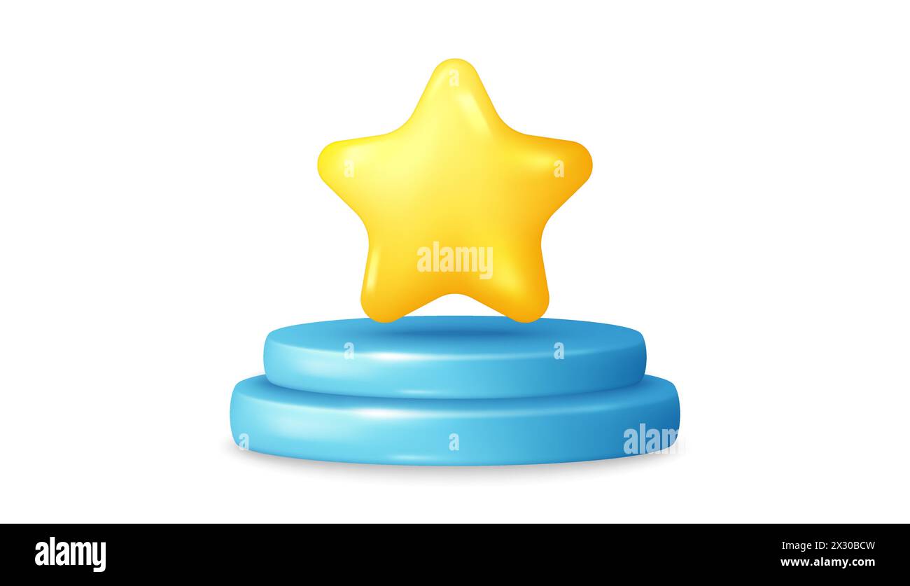 Podium scene with product platform and 3d star. Product presentation ...