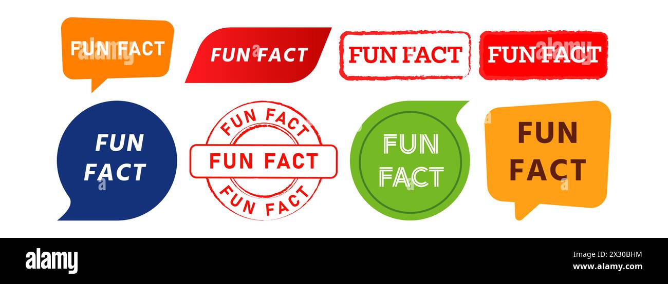 fun fact stamp and speech bubble label sticker sign truth intriguing ...