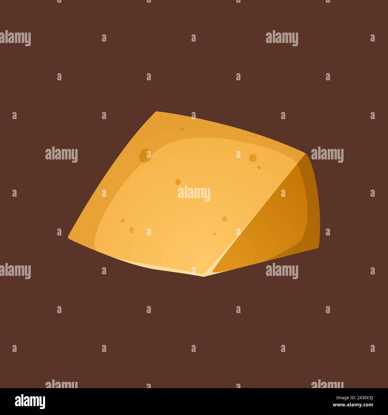Piece of hard fine cheese. Vector illustration. Cheddar in a realistic ...