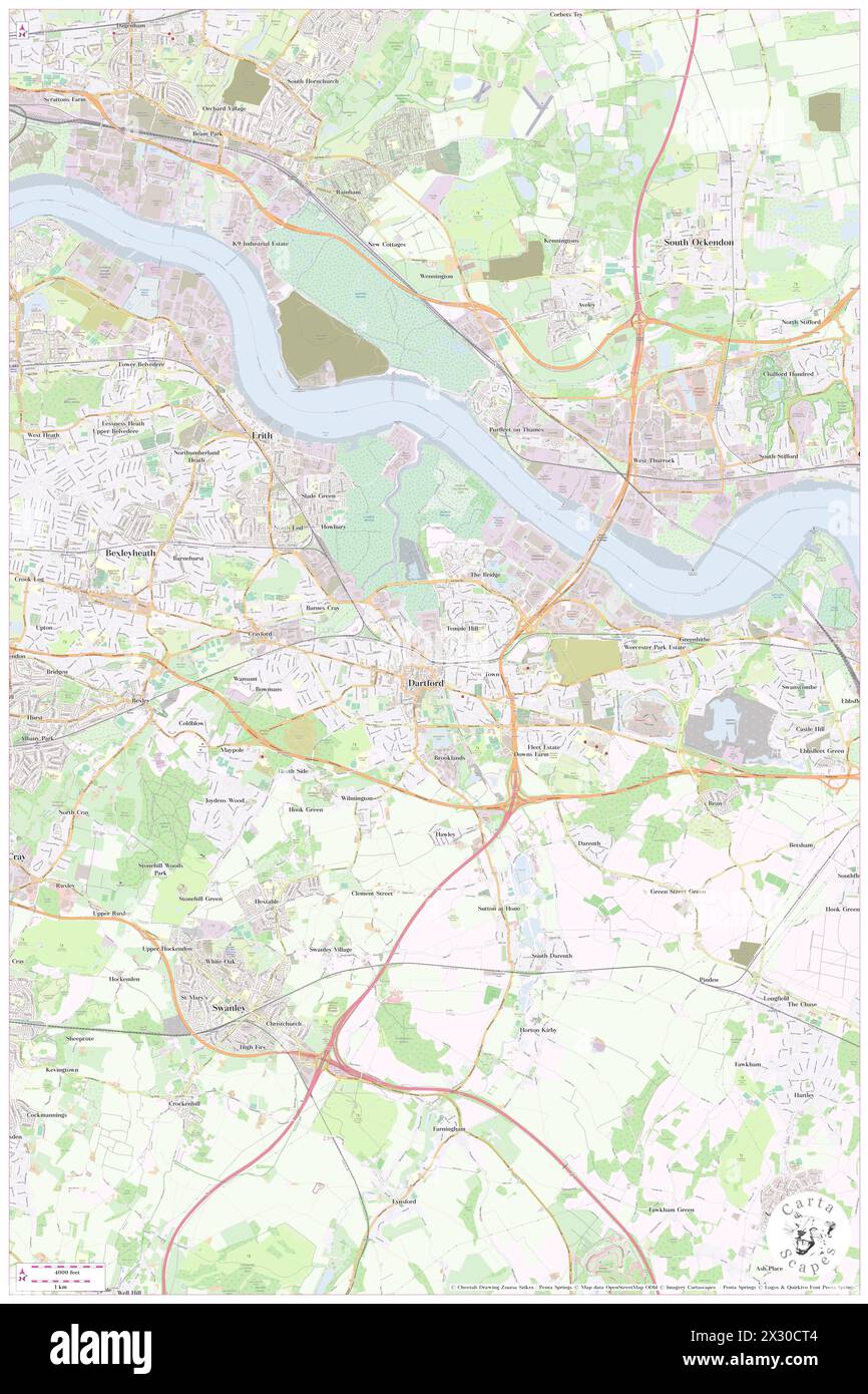 Map of dartford hi-res stock photography and images - Alamy