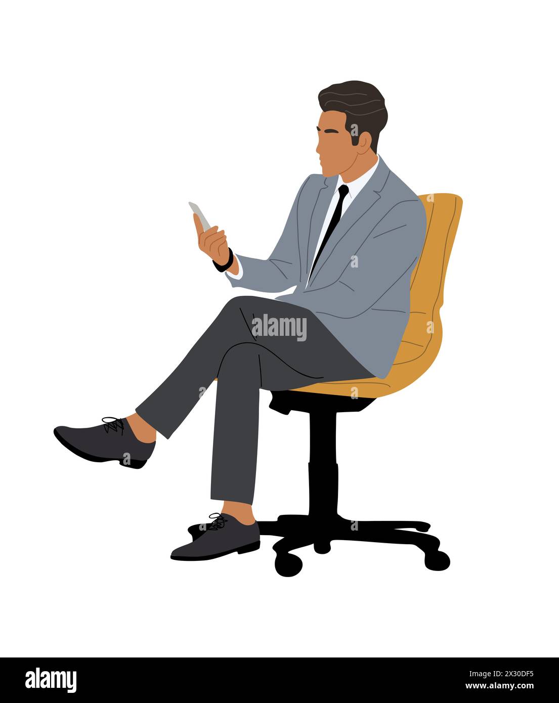 Handsome businessman on mobile Stock Vector Images - Alamy