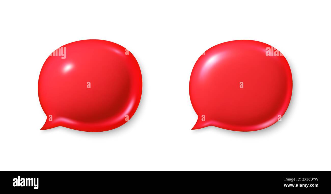 Speech bubble icons. 3d chat comment icons set. Talk message box ...
