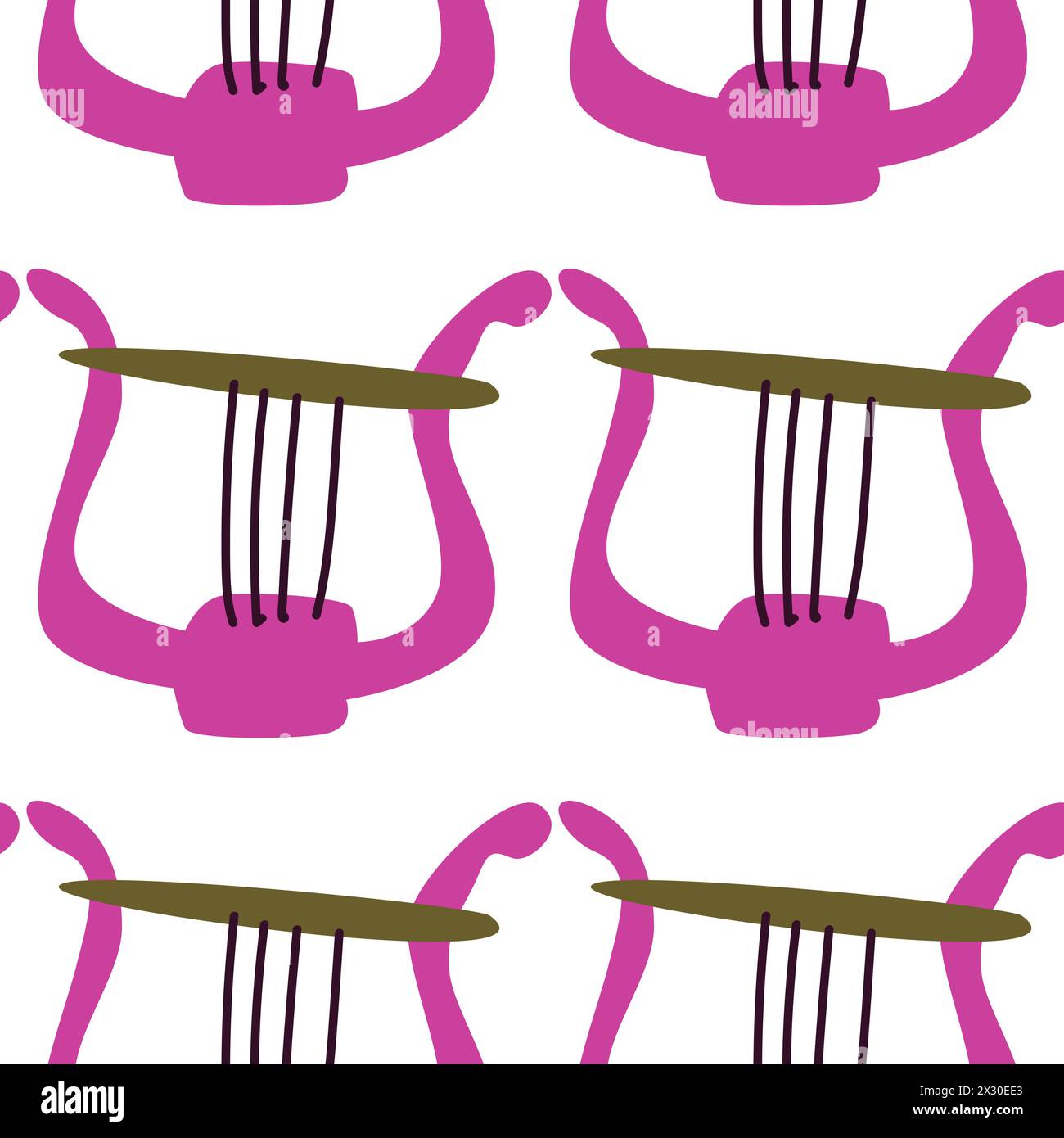 Viola instrument background - seamless pattern . Vector illustration ...