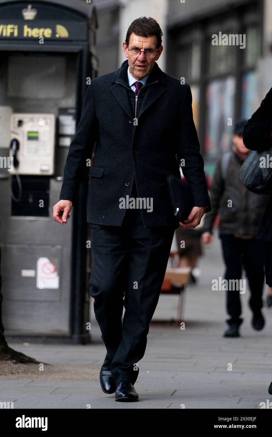 Chris Aujard, former general counsel of Post Office Ltd, arrives to ...