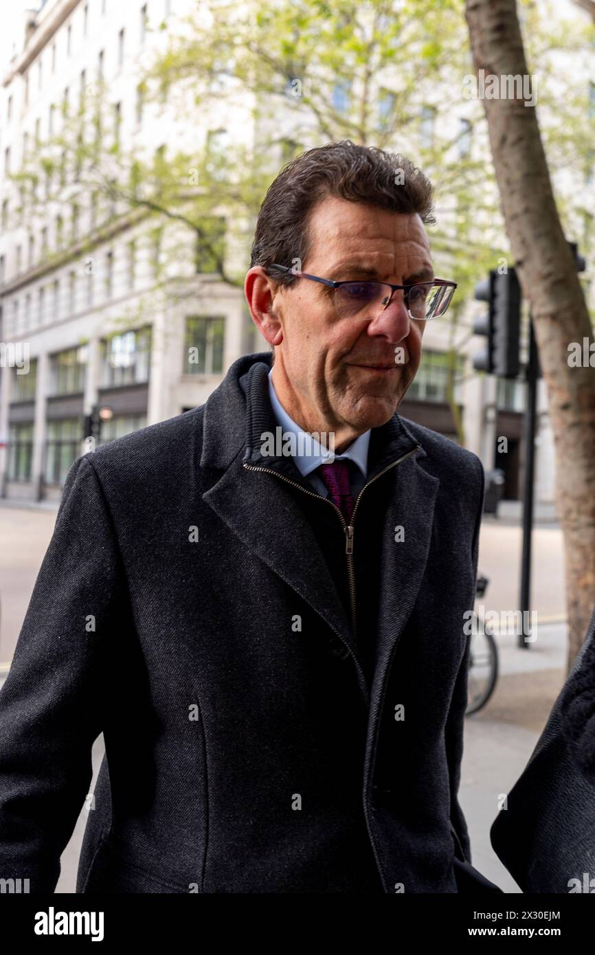 Chris Aujard, former general counsel of Post Office Ltd, arrives to ...