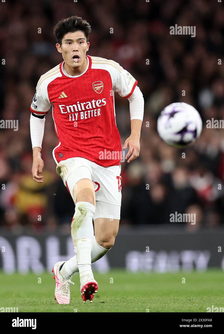 London, UK. 23rd Apr, 2024. Takehiro Tomiyasu of Arsenal during the ...