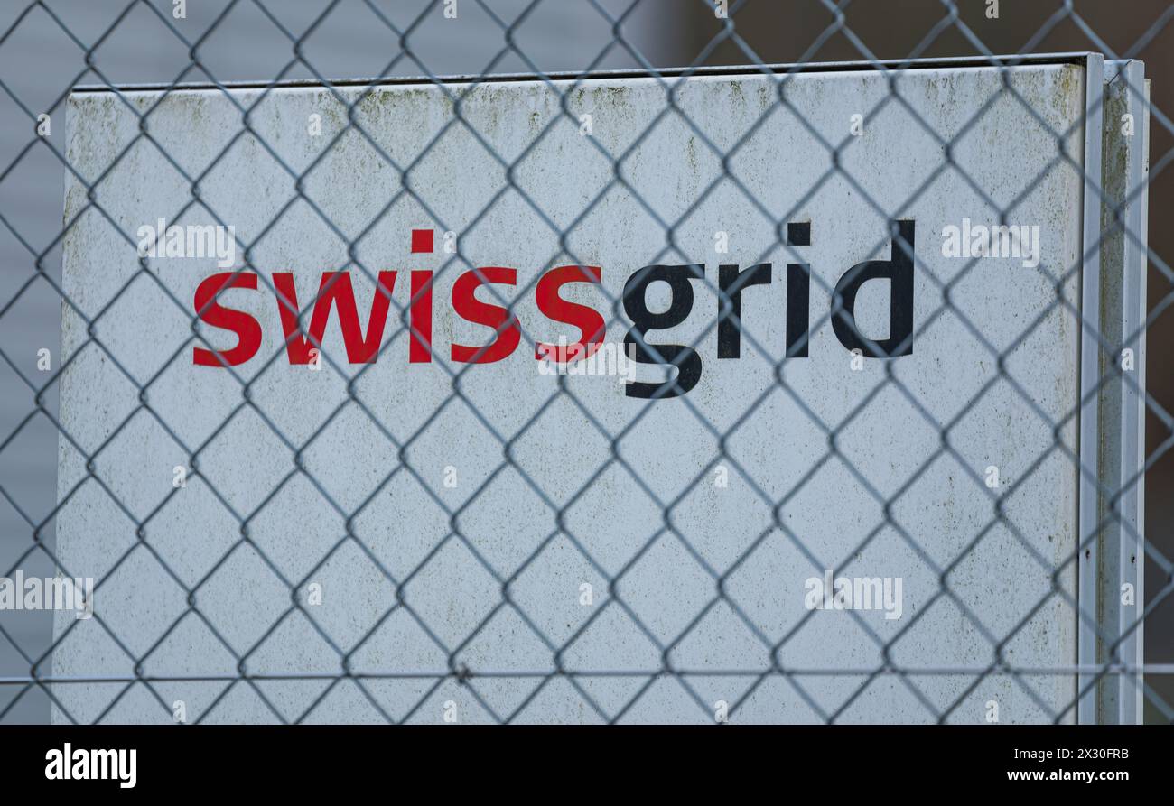 Das Logo der Schweizer Übertragungsnetzbetreiberin Swissgrid beim ...