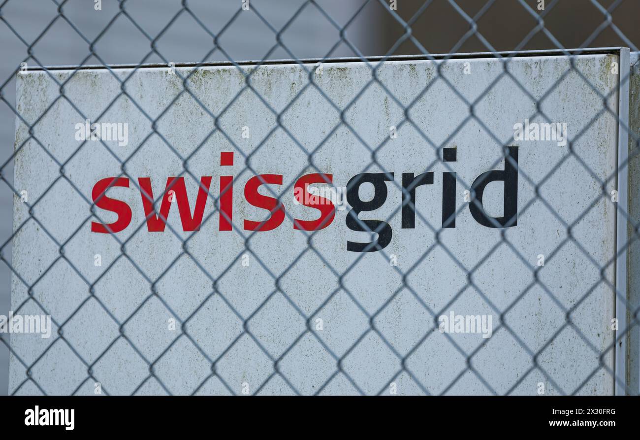 Das Logo der Schweizer Übertragungsnetzbetreiberin Swissgrid beim ...