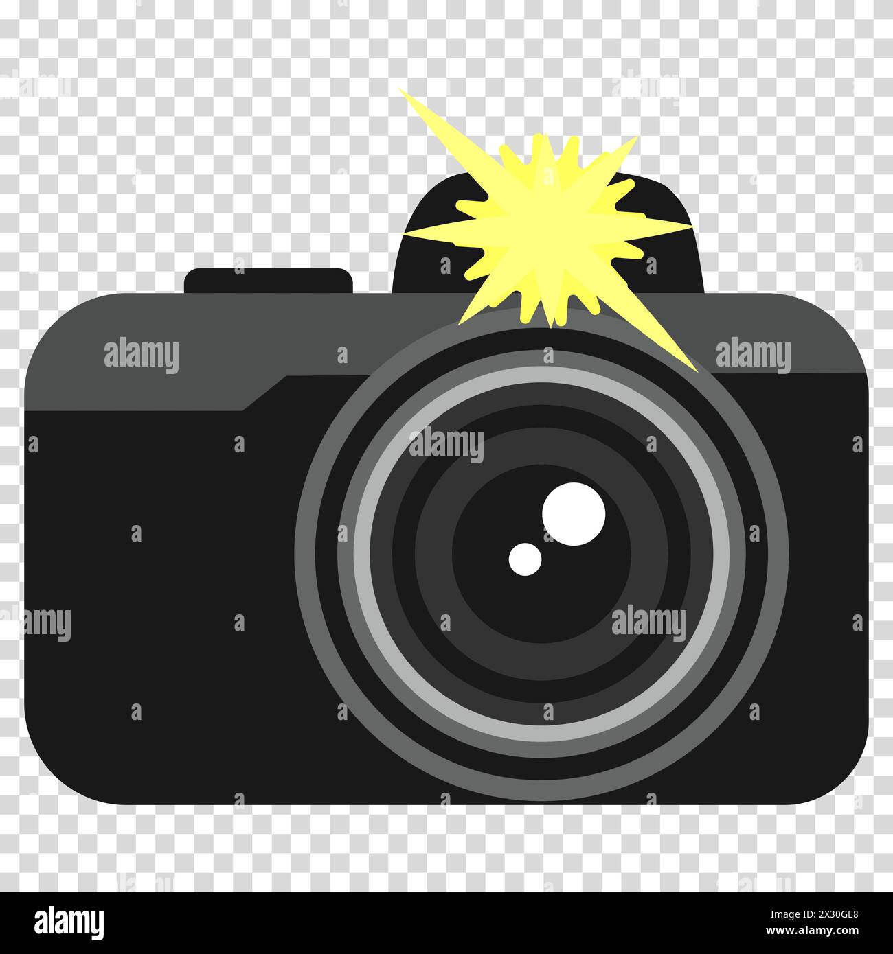 Camera, lens, flash, art of photography, creativity, flat design ...