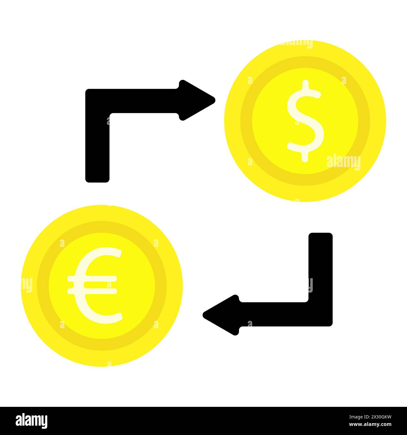 Currency exchanger, coin icon, euro, cryptocurrency, flat design ...