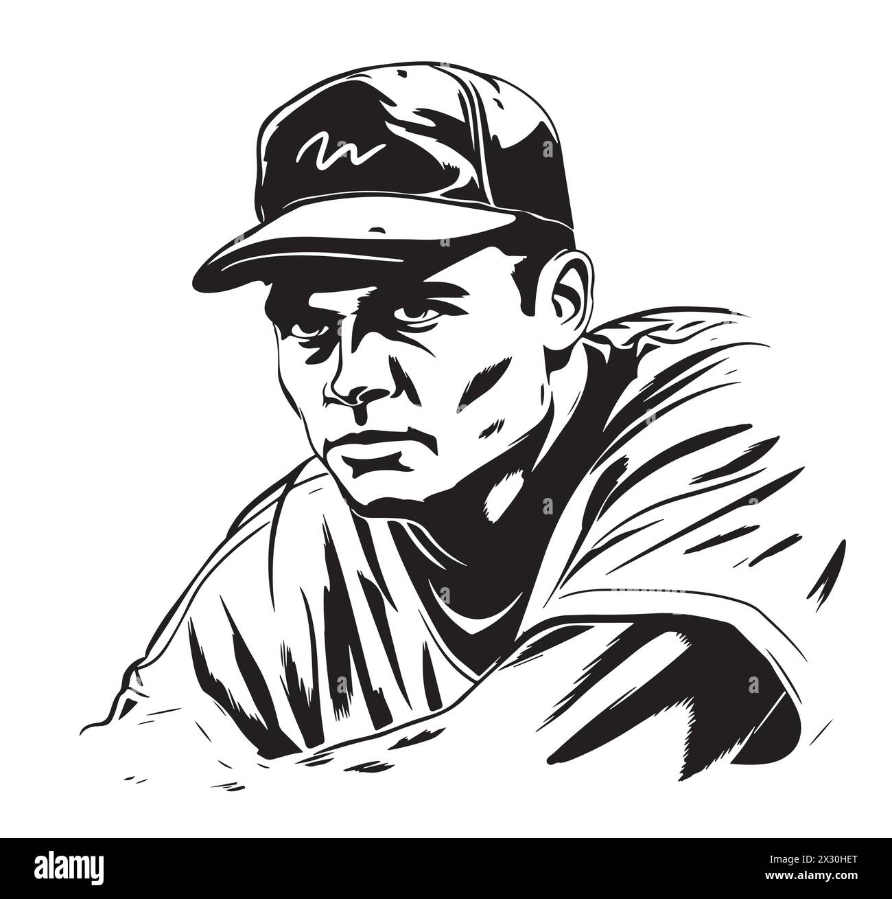 Illustration boxer wearing boxing Black and White Stock Photos & Images ...