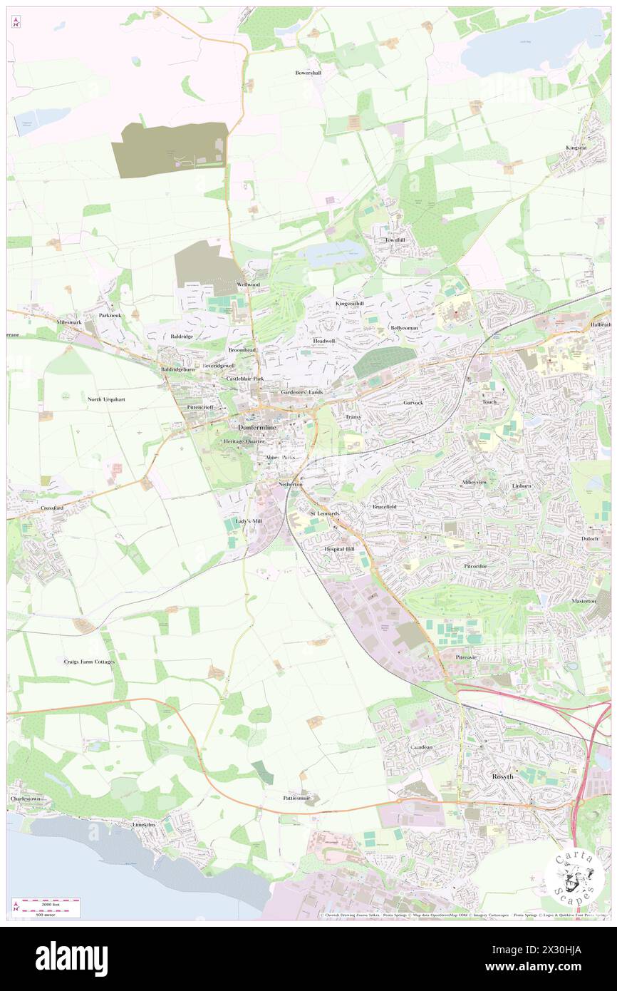 Map of dunfermline Cut Out Stock Images & Pictures - Alamy