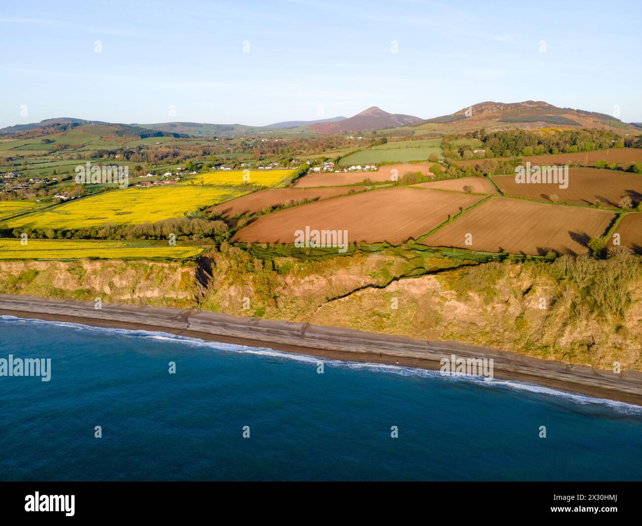 Greystones drone coastal landscape view - Ireland Stock Photo - Alamy