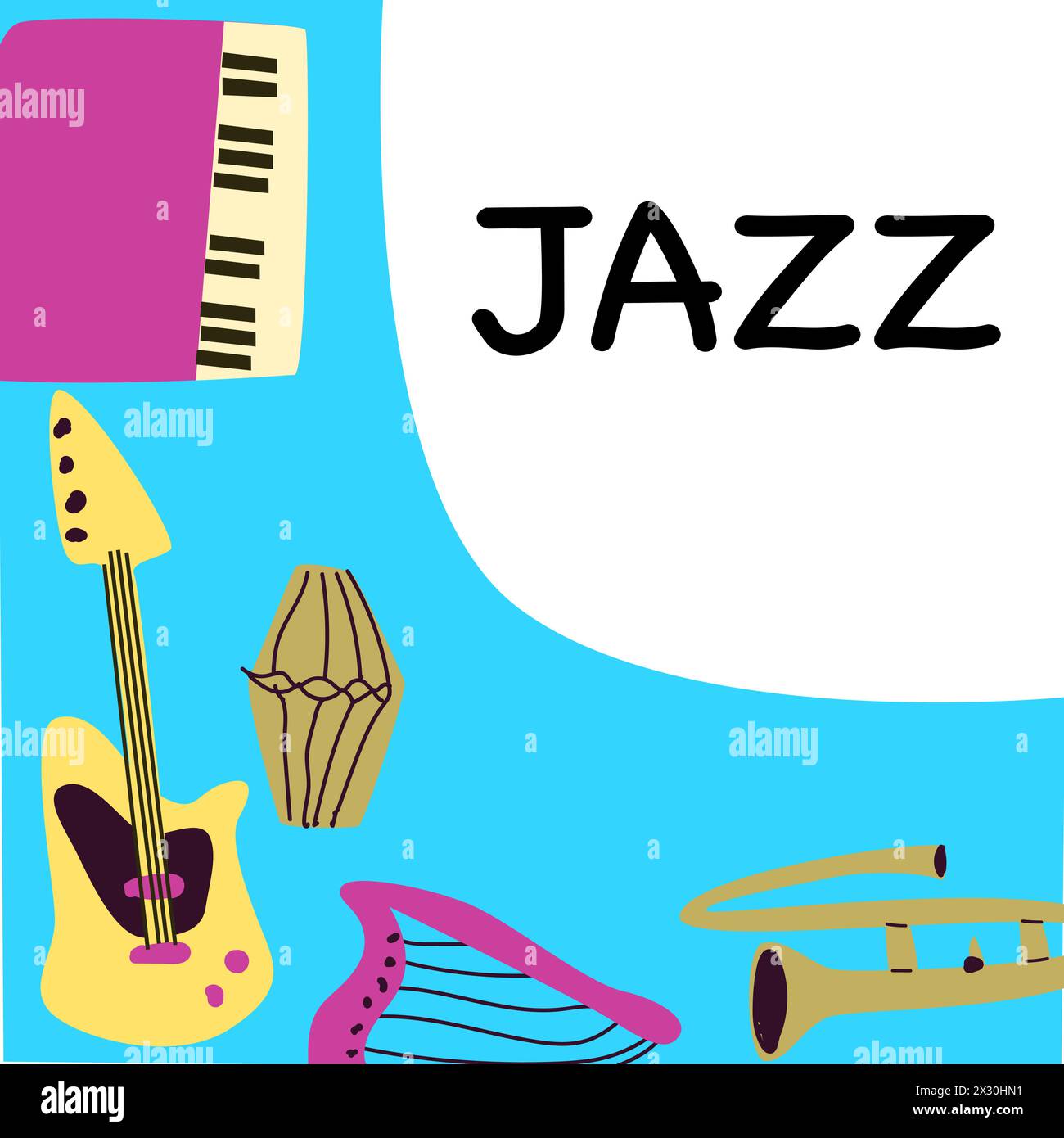 Poster or banner for the jazz festival with music instruments. Perfect ...