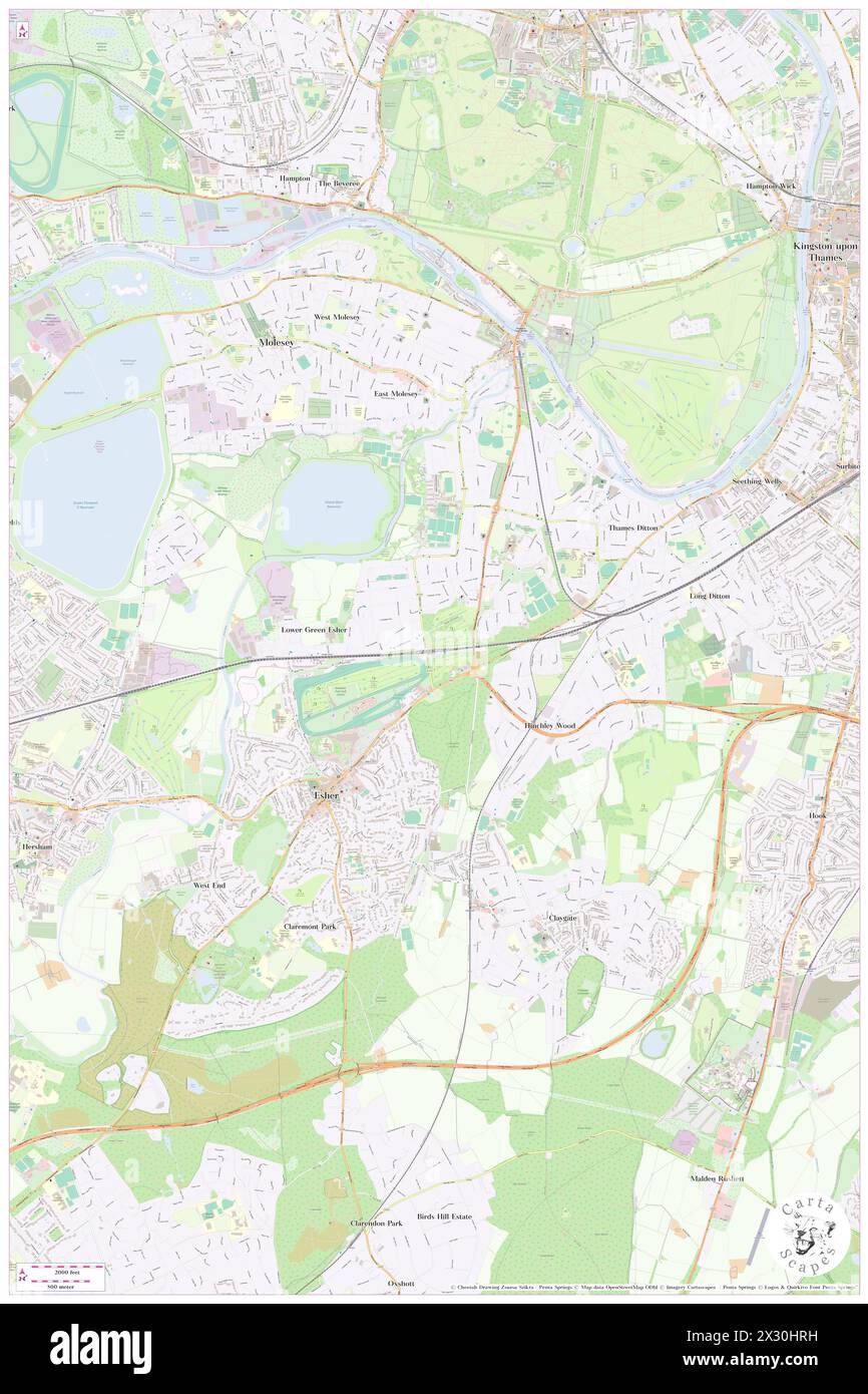 Map of esher hi-res stock photography and images - Alamy