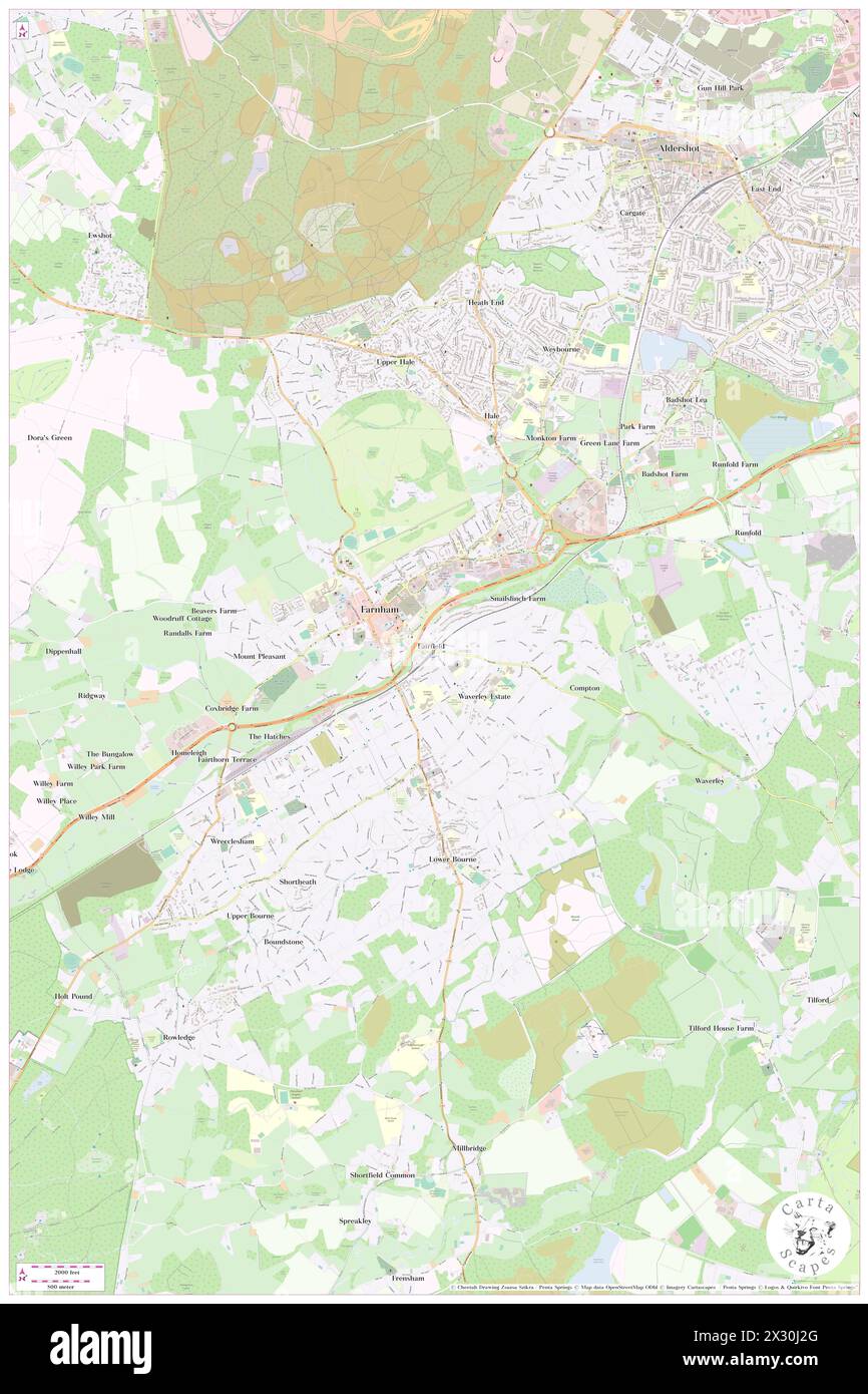 Farnham surrey map Cut Out Stock Images & Pictures - Alamy