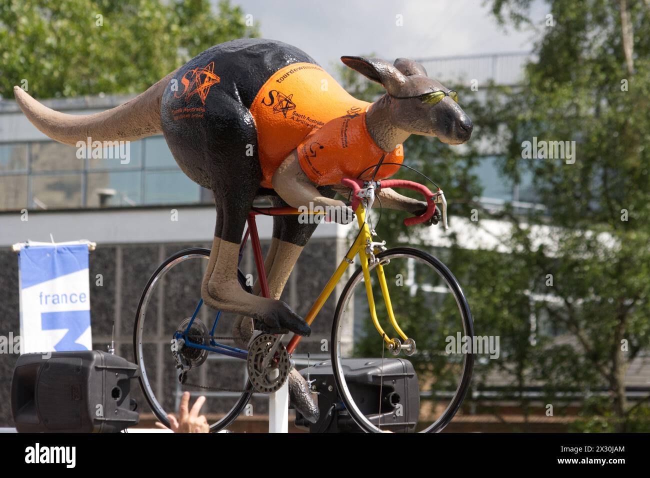Tour de France Kangaroo on bike Stock Photo - Alamy