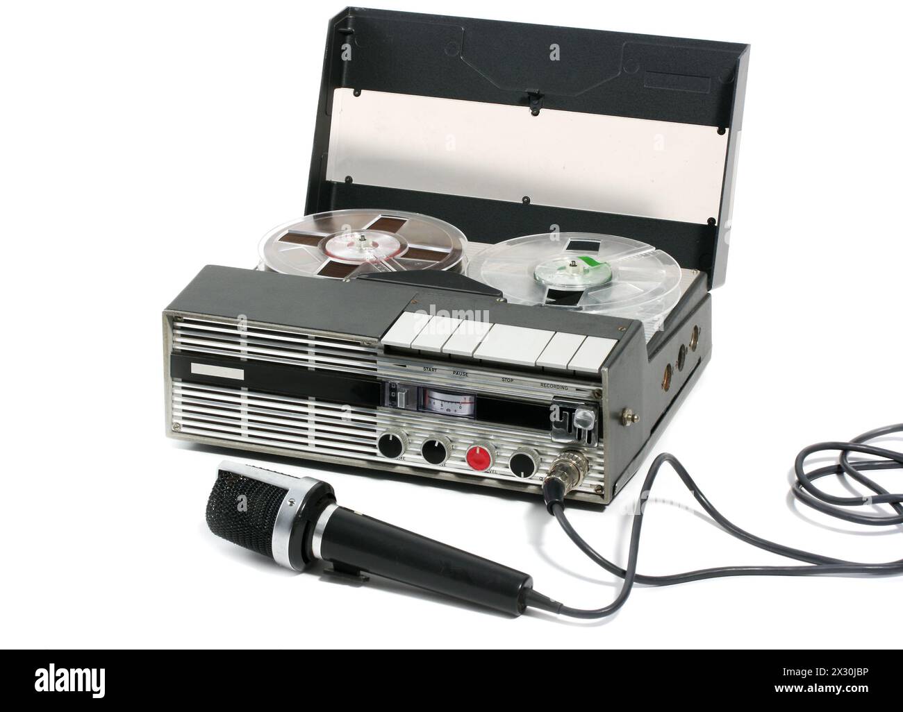 Classic radio journalist german portable tape recorder Stock Photo - Alamy