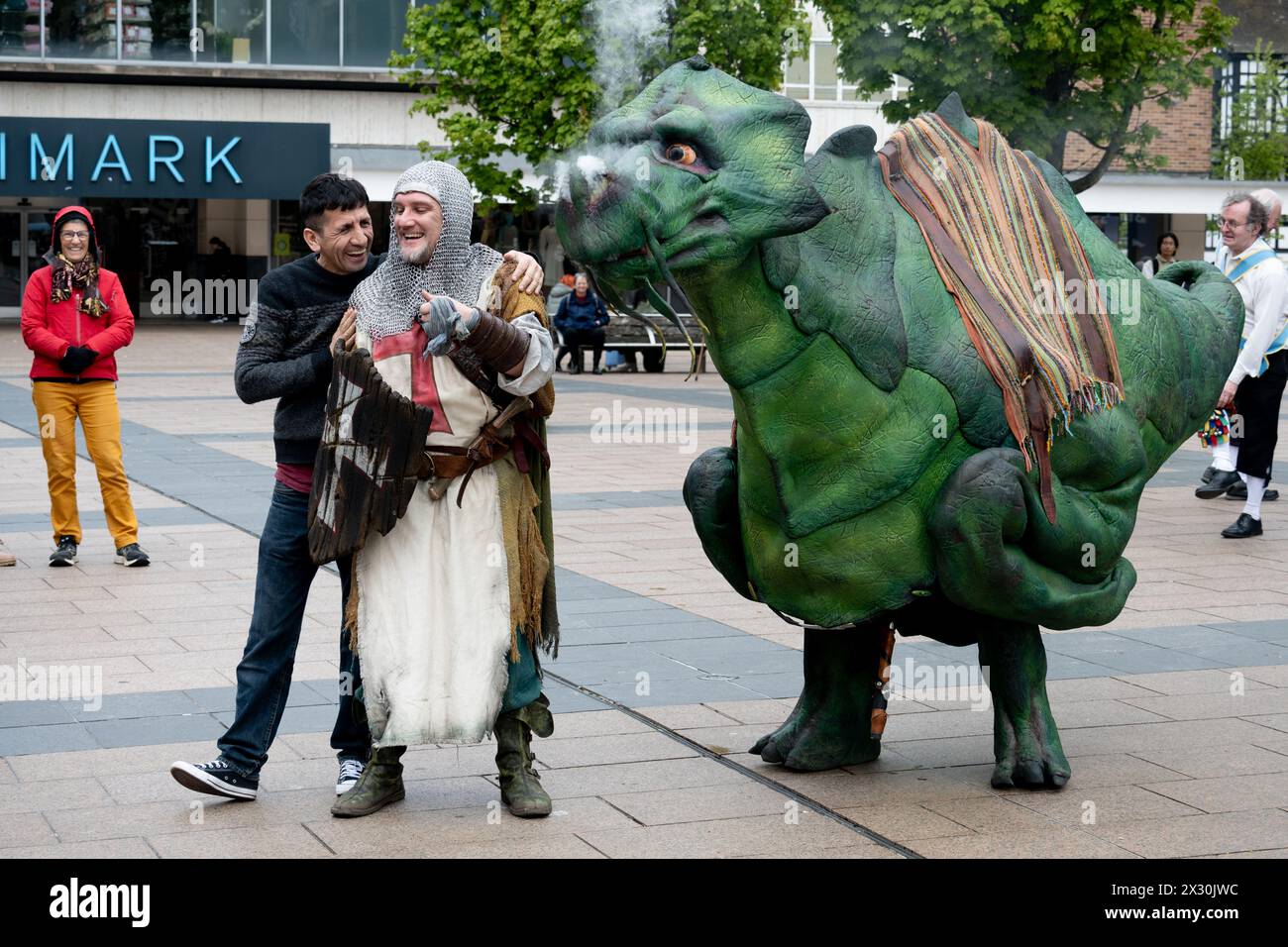 Saint George`s Day celebrations, Coventry city centre, UK Stock Photo ...