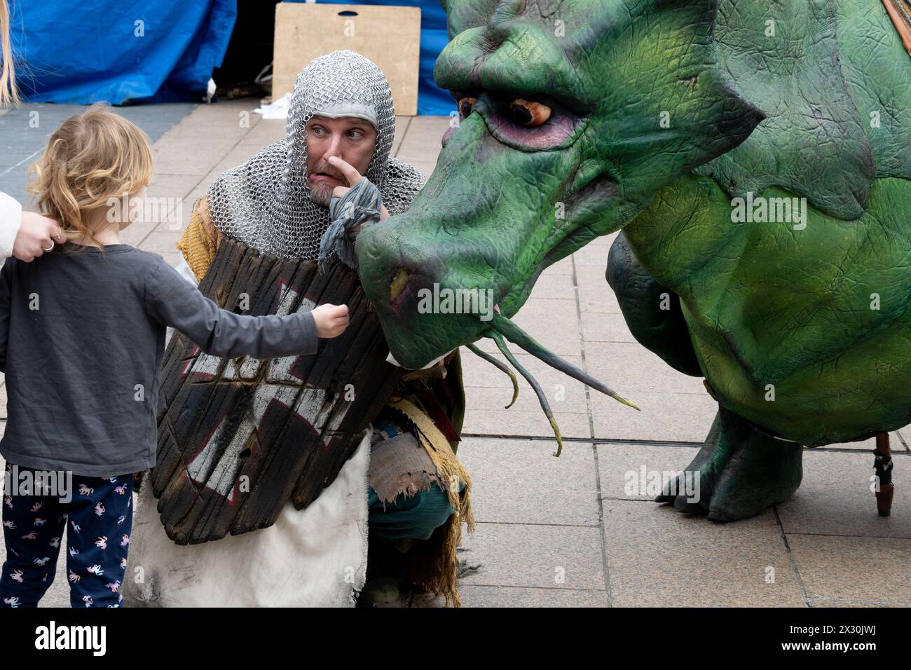 Saint George`s Day celebrations, Coventry city centre, UK Stock Photo ...