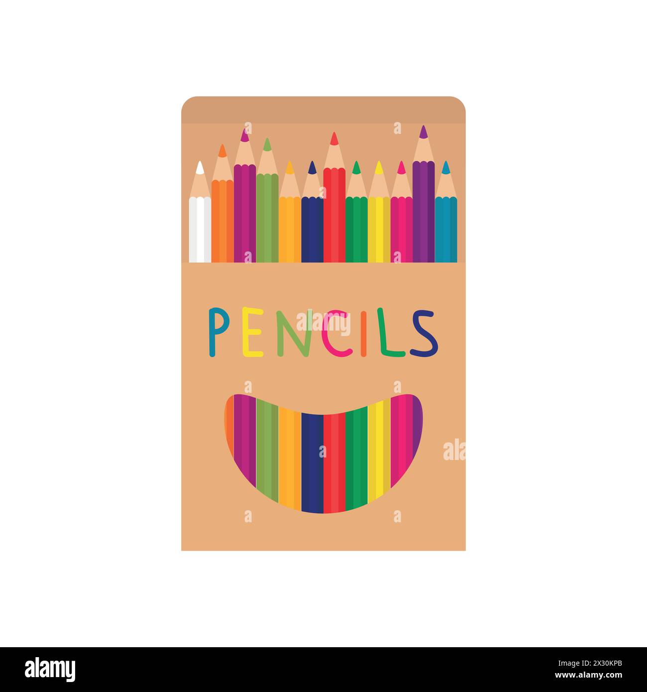 Colored Pencil Packaging. Paper box. Vector illustration Stock Vector ...