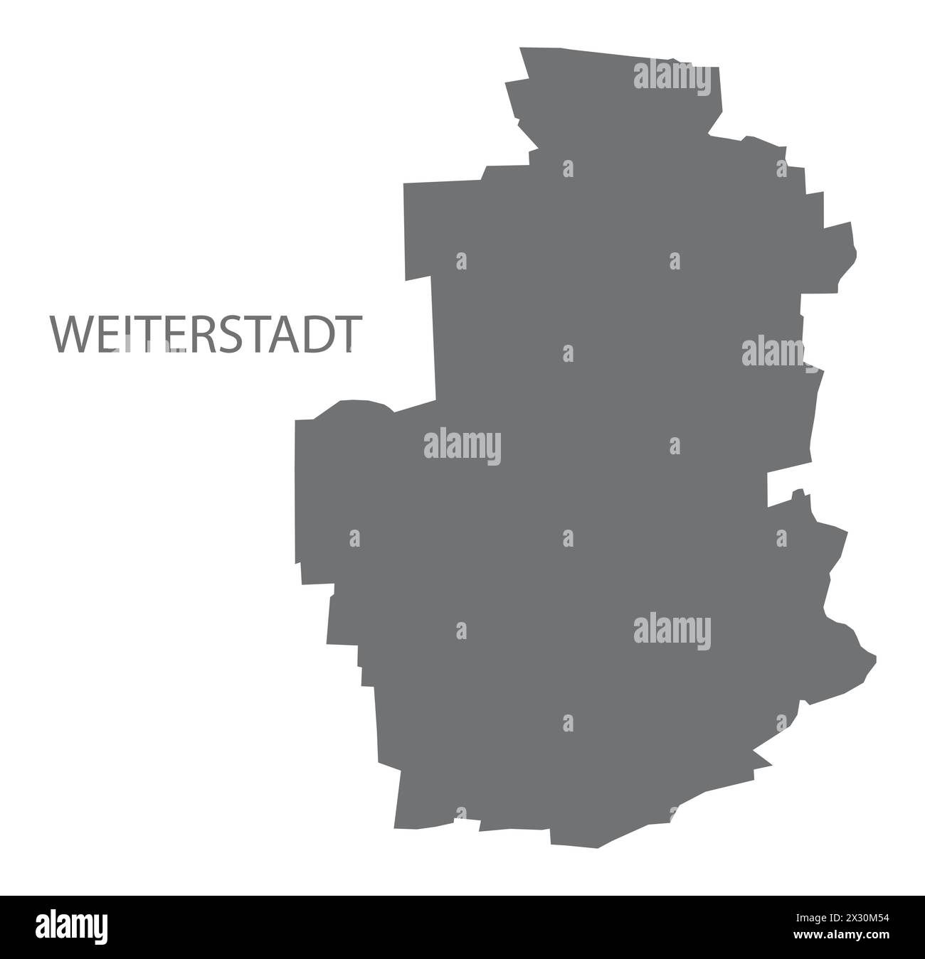 Weiterstadt German city map grey illustration silhouette shape Stock ...